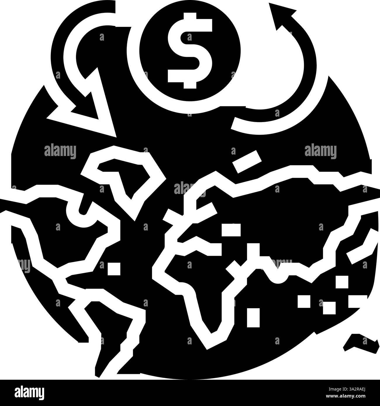 trade route map geographical discoveries glyph icon vector illustration ...