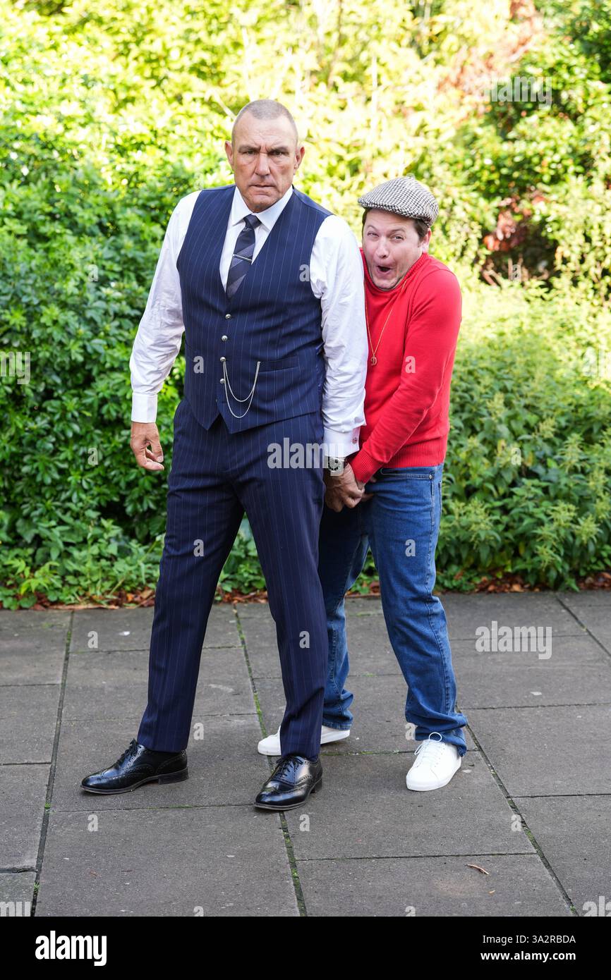 Vinnie Jones (left), in character as Danny Driscoll, and Sam Lupton as ...