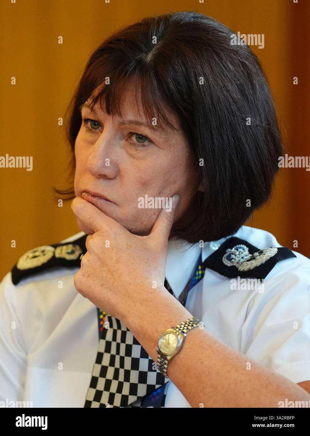 Police Scotland Chief Constable Jo Farrell briefing the media at Police ...