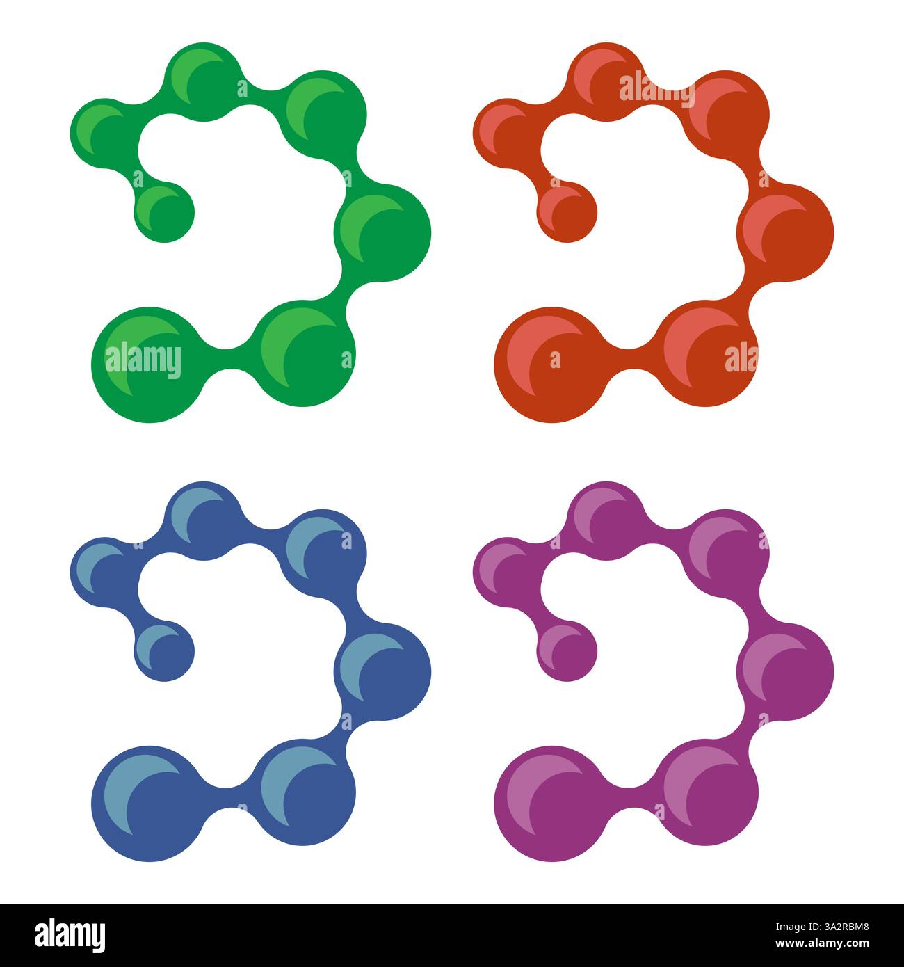 Metaball Connect Dot Set. Molecule chain. Circle Shapes. Abstract Geometric Dots. Morphing Blob ...