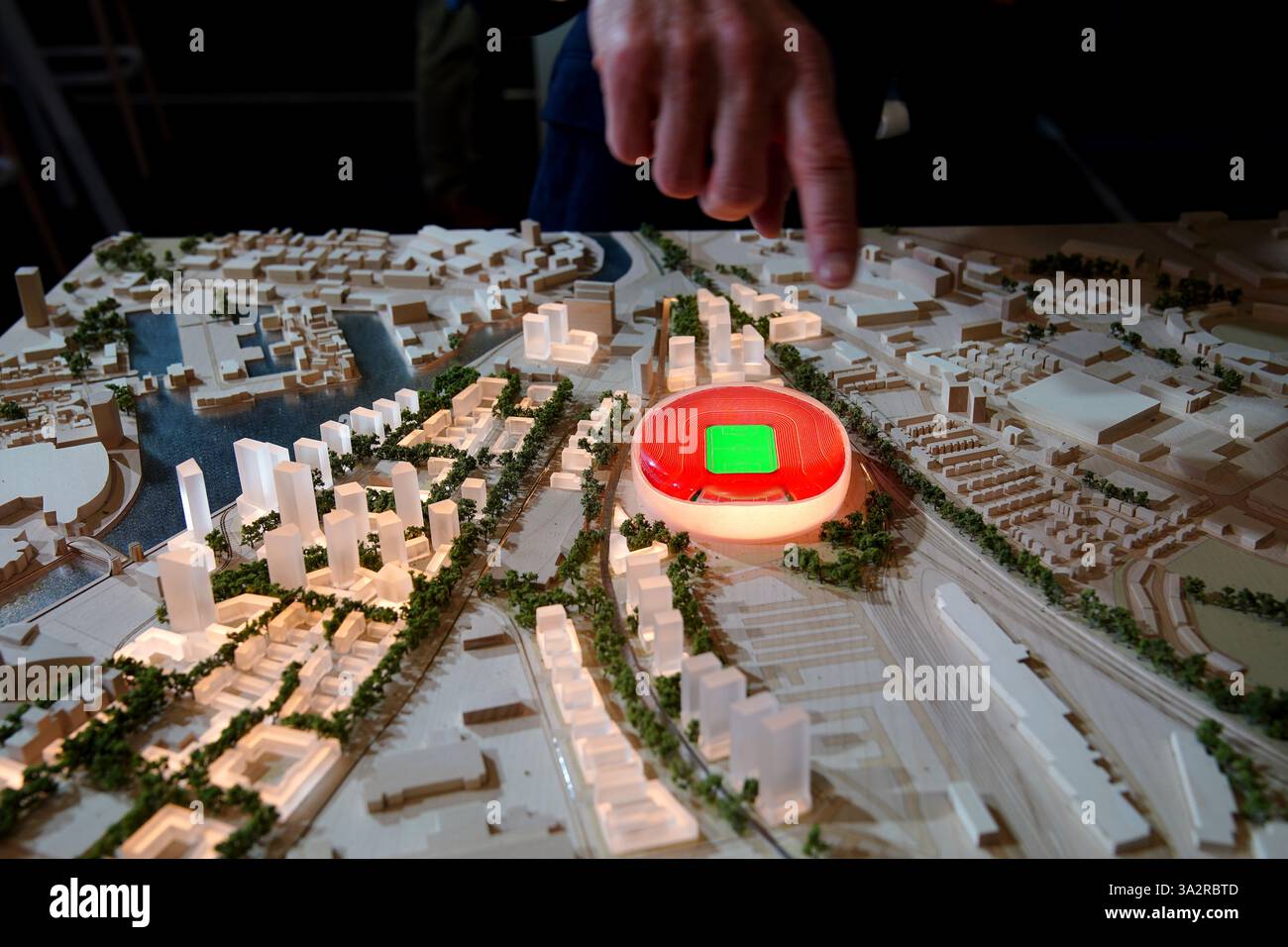 A general view of a model presenting potential regeneration plans for ...