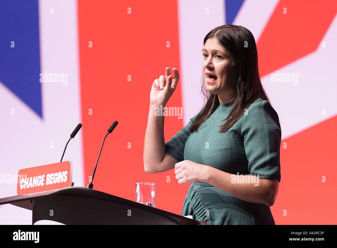 Culture Secretary Lisa Nandy delivers her speech during the Labour ...