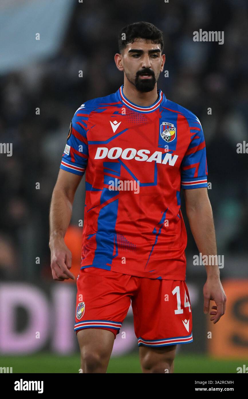 Rome, Italy 13th Mar. 2025: Merchas Doski of FC Viktoria Plzen looks on ...