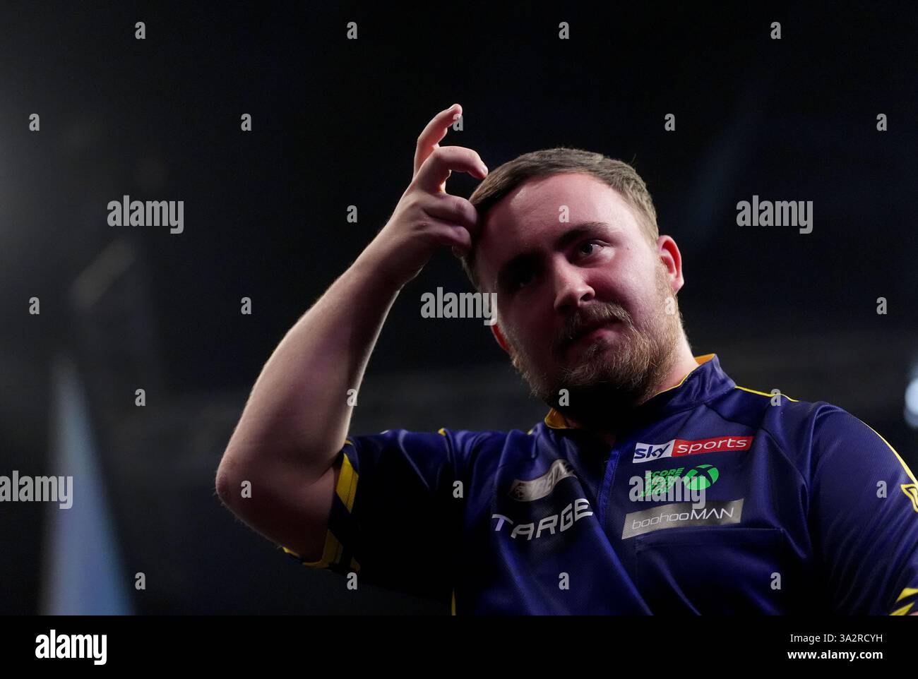 Luke Littler during night six of the BetMGM Premier League at ...