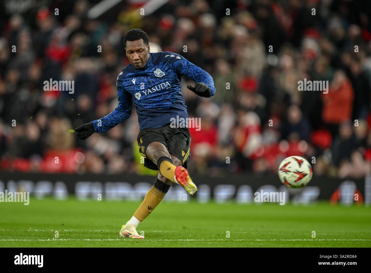 Manchester, UK. 13th Mar, 2025. Sheraldo Becker of Real Sociedad in the ...