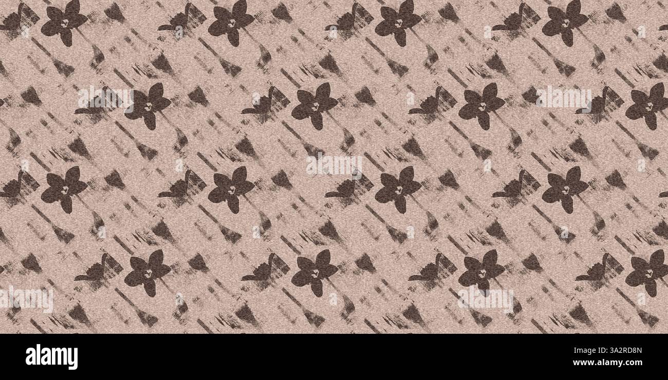 Mocha brown linen floral patterns seamless patterns border design ...