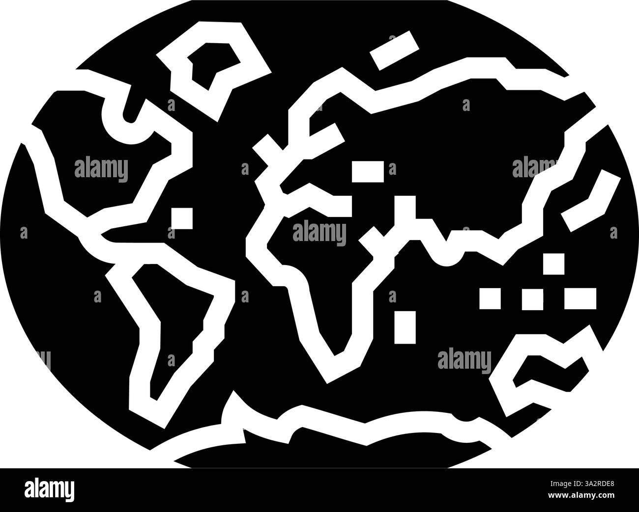 world map geographical discoveries glyph icon vector illustration Stock ...