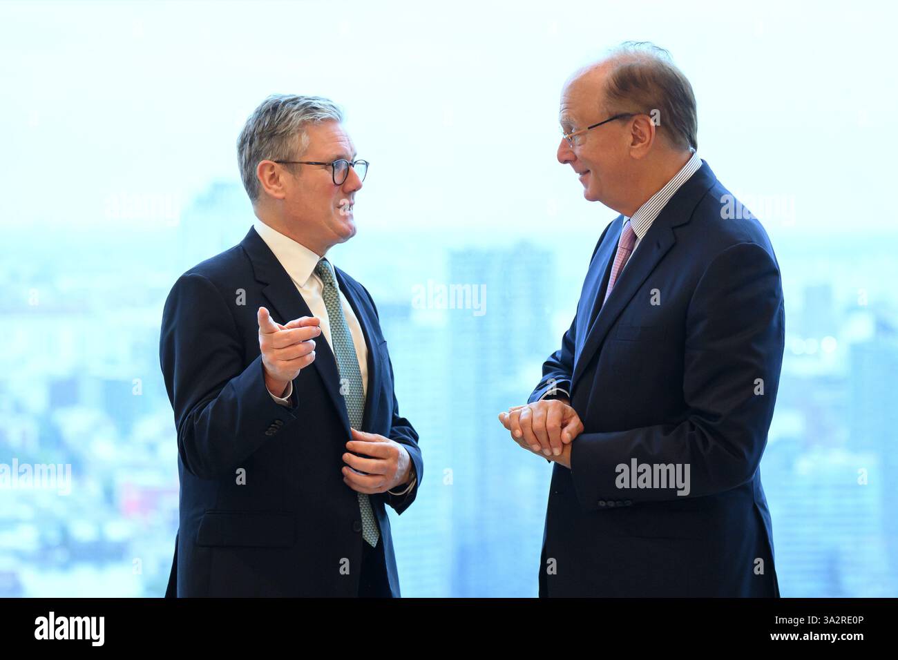 Prime Minister Sir Keir Starmer meets with the CEO of Blackrock Larry ...