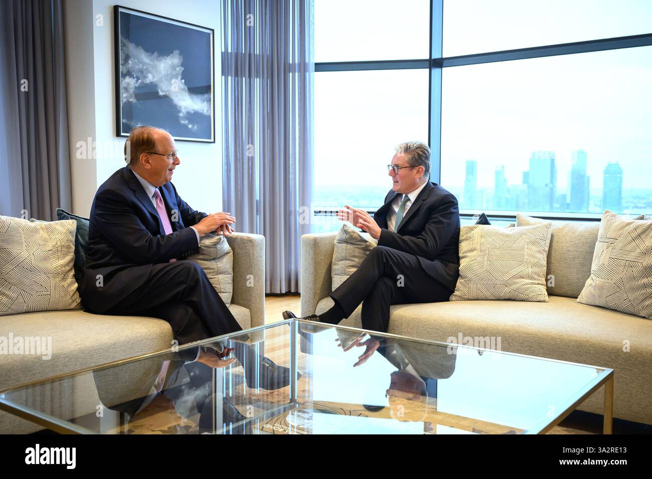 Prime Minister Sir Keir Starmer meets with the CEO of Blackrock Larry ...