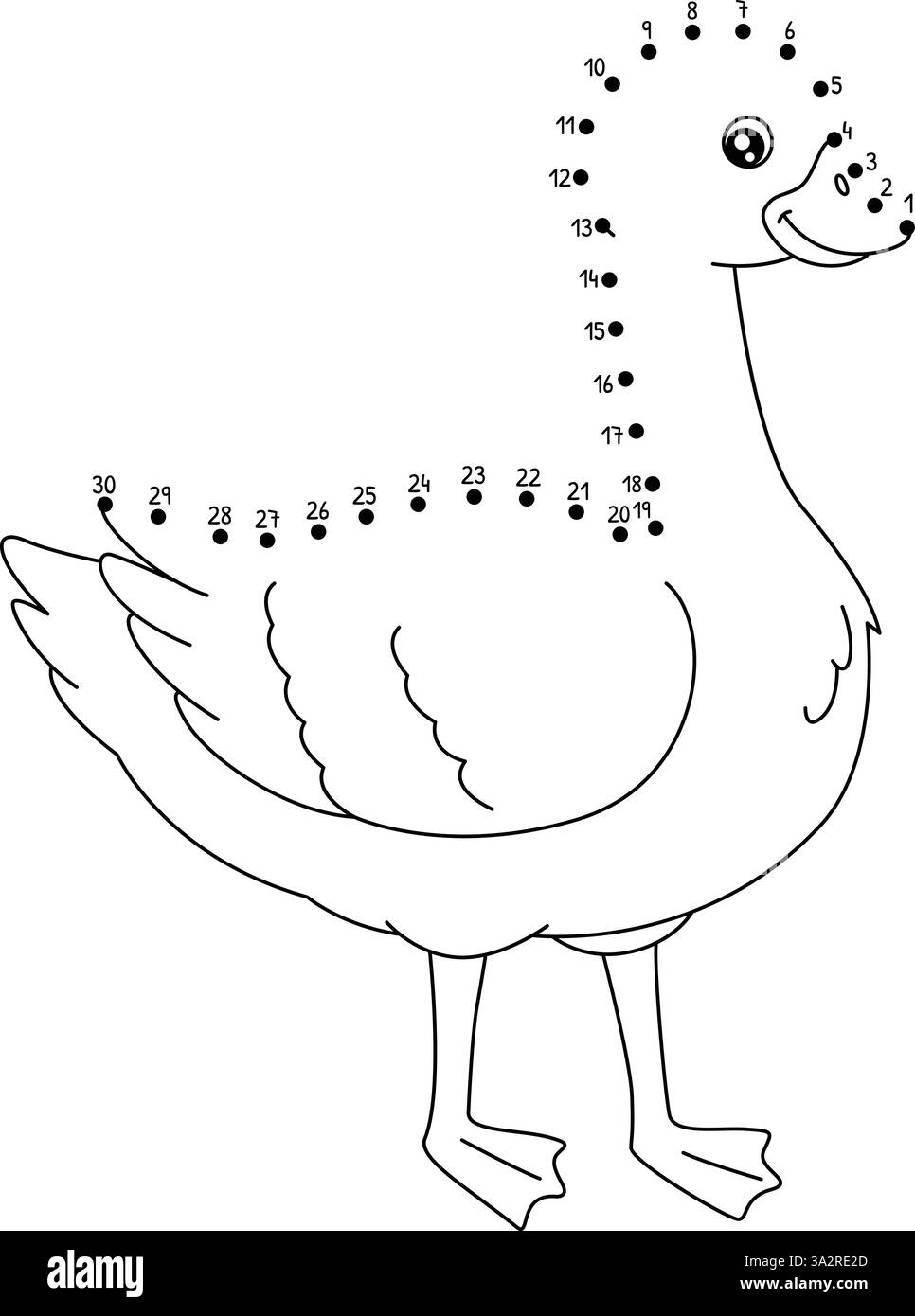 Dot to Dot Goose Farm Animal Isolated Coloring Stock Vector Image & Art - Alamy