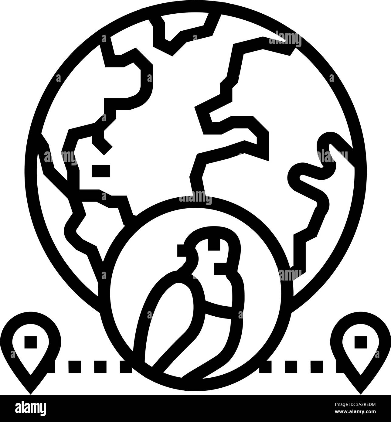 animal migration paths line icon vector illustration Stock Vector Image ...