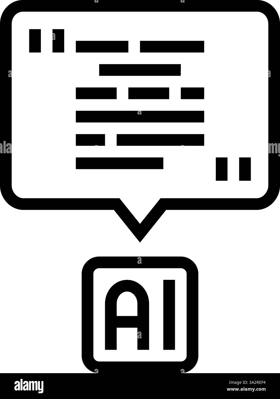 ai speech bubble social robotics line icon vector illustration Stock ...