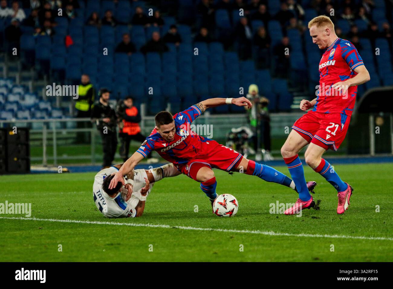 Rome, Italy. 13th Mar, 2025. Svetozar Markovic of Viktoria Plzen during ...