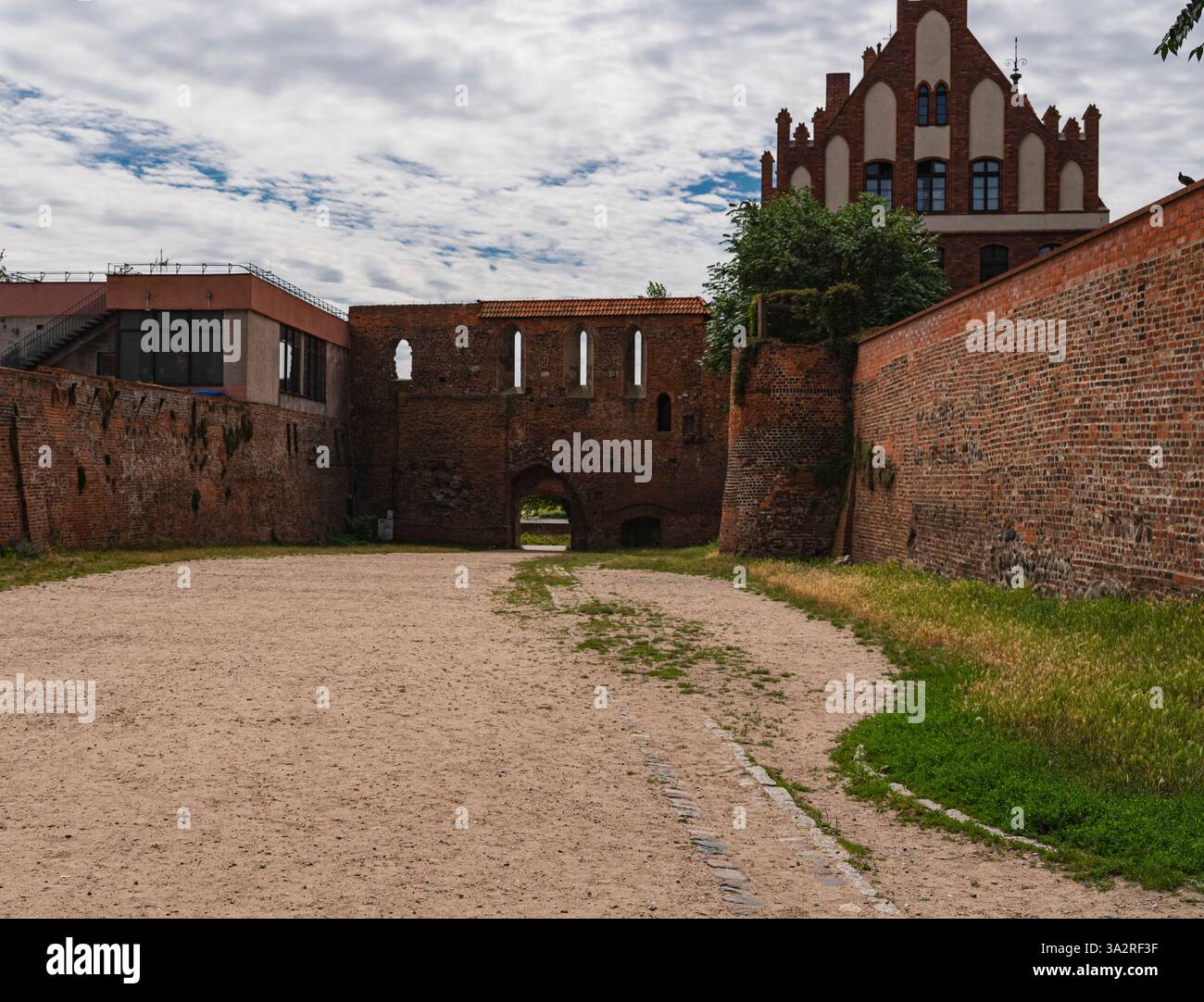 Medieval architecture in the old town in the city of Torun in Poland ...