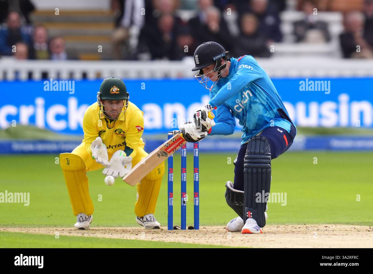 England's Harry Brook batting during the fourth One Day International ...