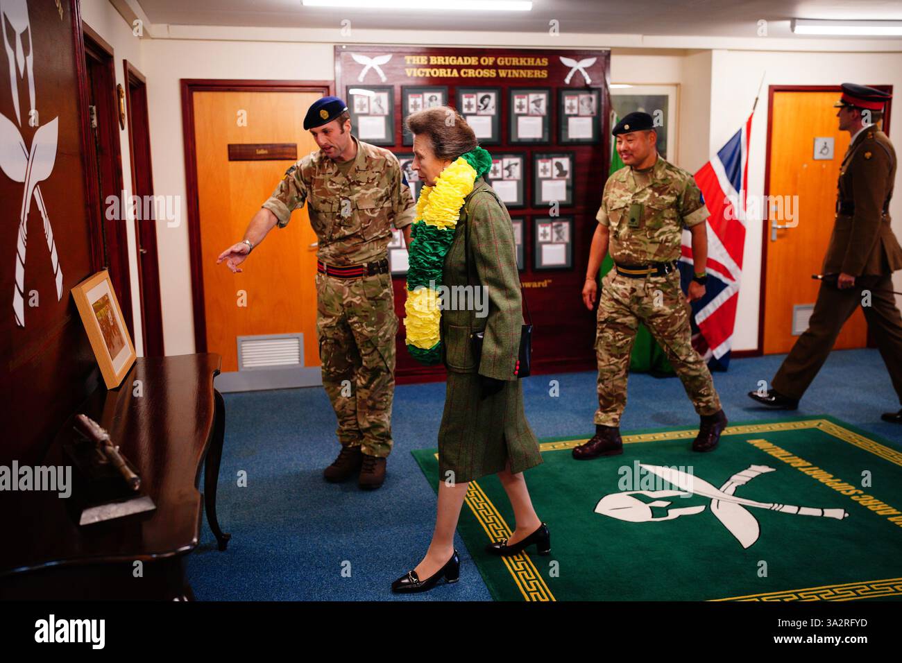 The Princess Royal, Colonel-in-Chief of the Royal Logistic Corps, looks ...