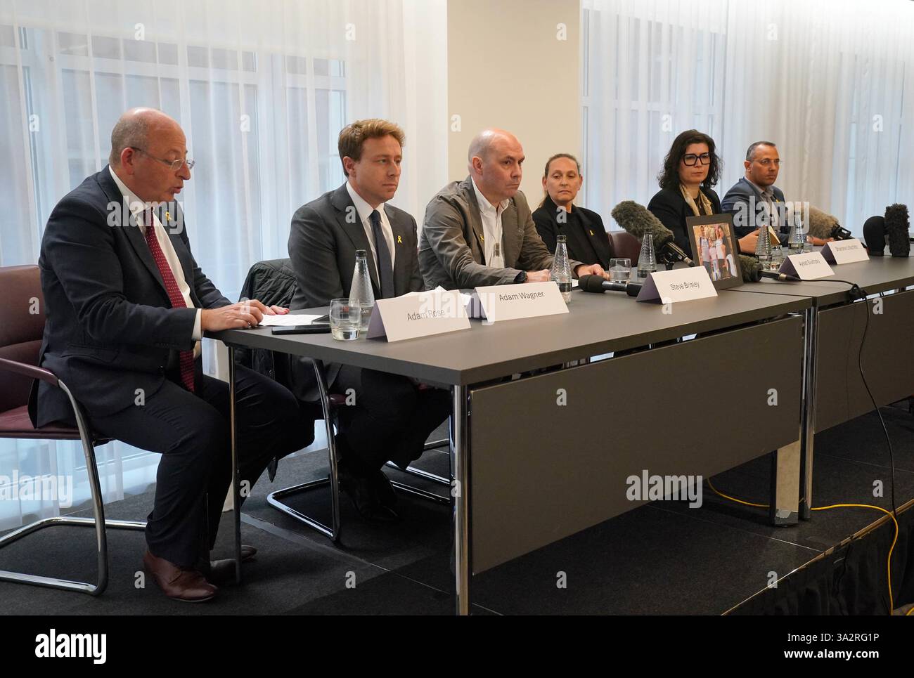 (Left to right) Lawyer Adam Rose, lawyer Adam Wagner, Steve Brisley ...