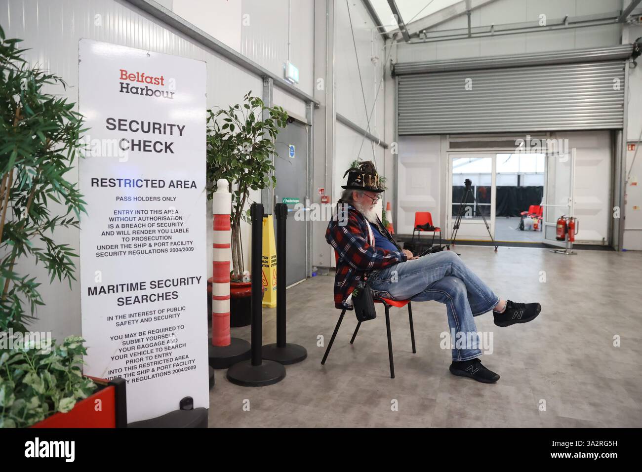 Passengers prepare to board the Villa Vie Odyssey cruise ship at ...