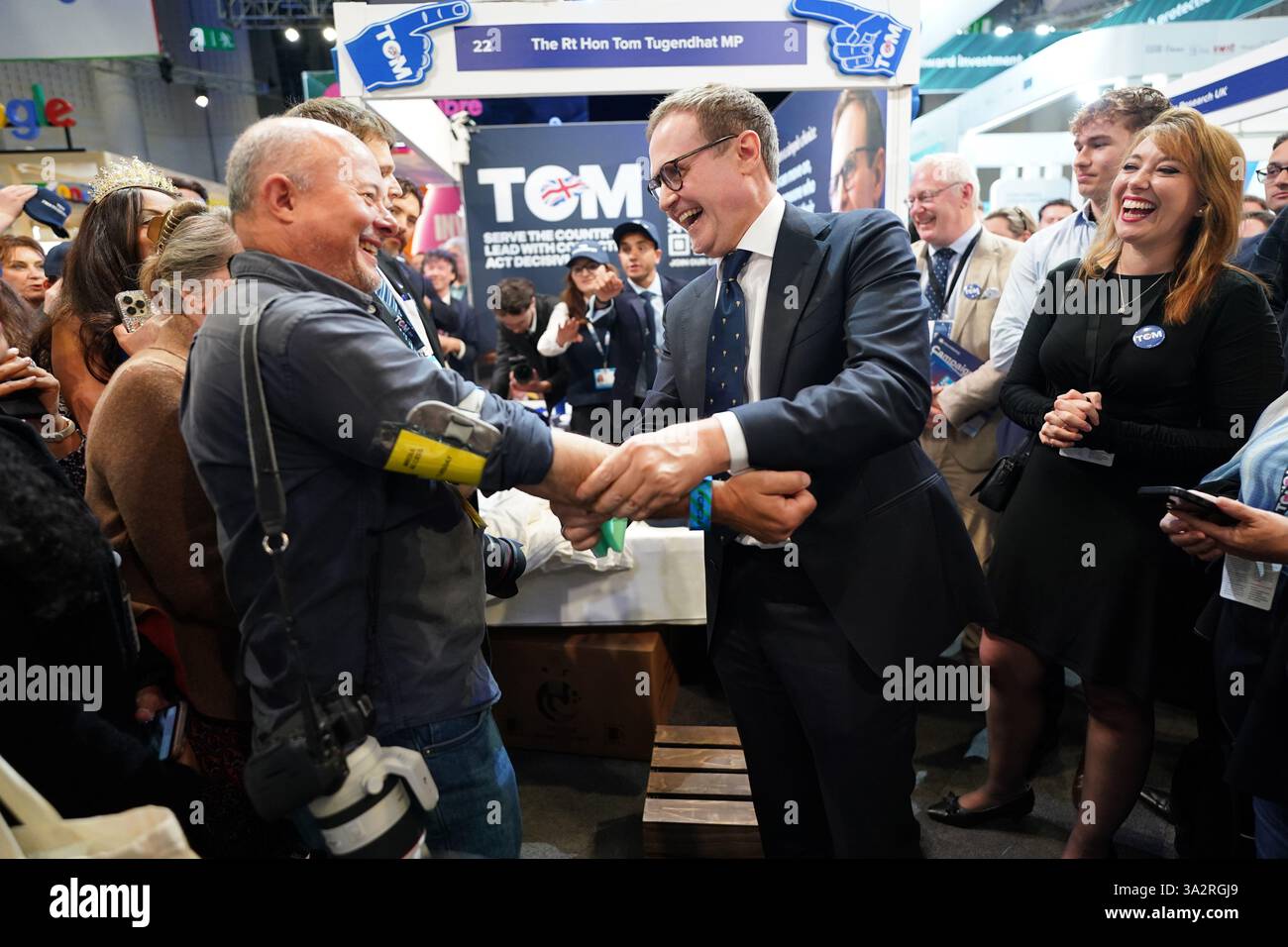 Leadership contender Tom Tugendhat gives photographer Richard Pohle a ...