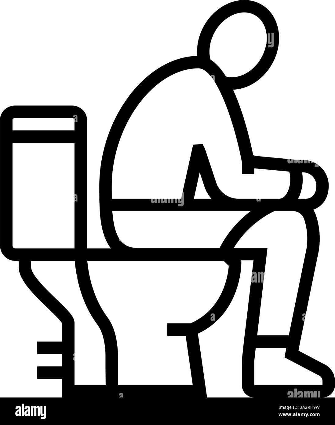 bowel movement diarrhea line icon vector illustration Stock Vector ...