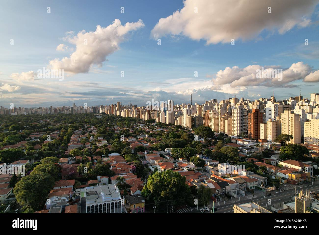 Cityscape of Sao Paulo showing urban buildings and green areas Stock ...