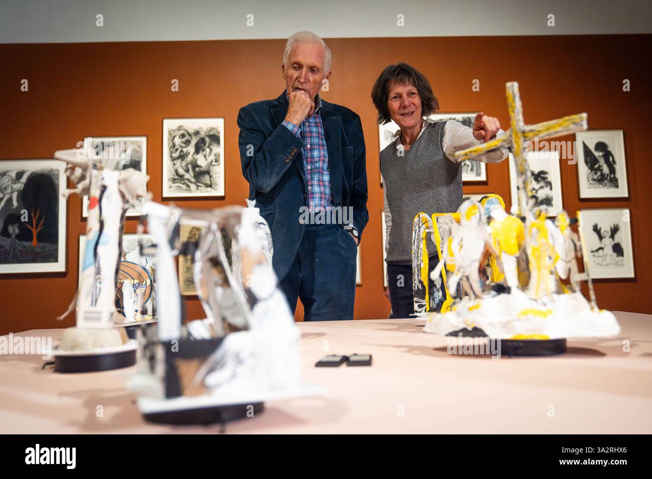 David Dimbleby with his daughter Liza Dimbleby at Towner Eastbourne art ...