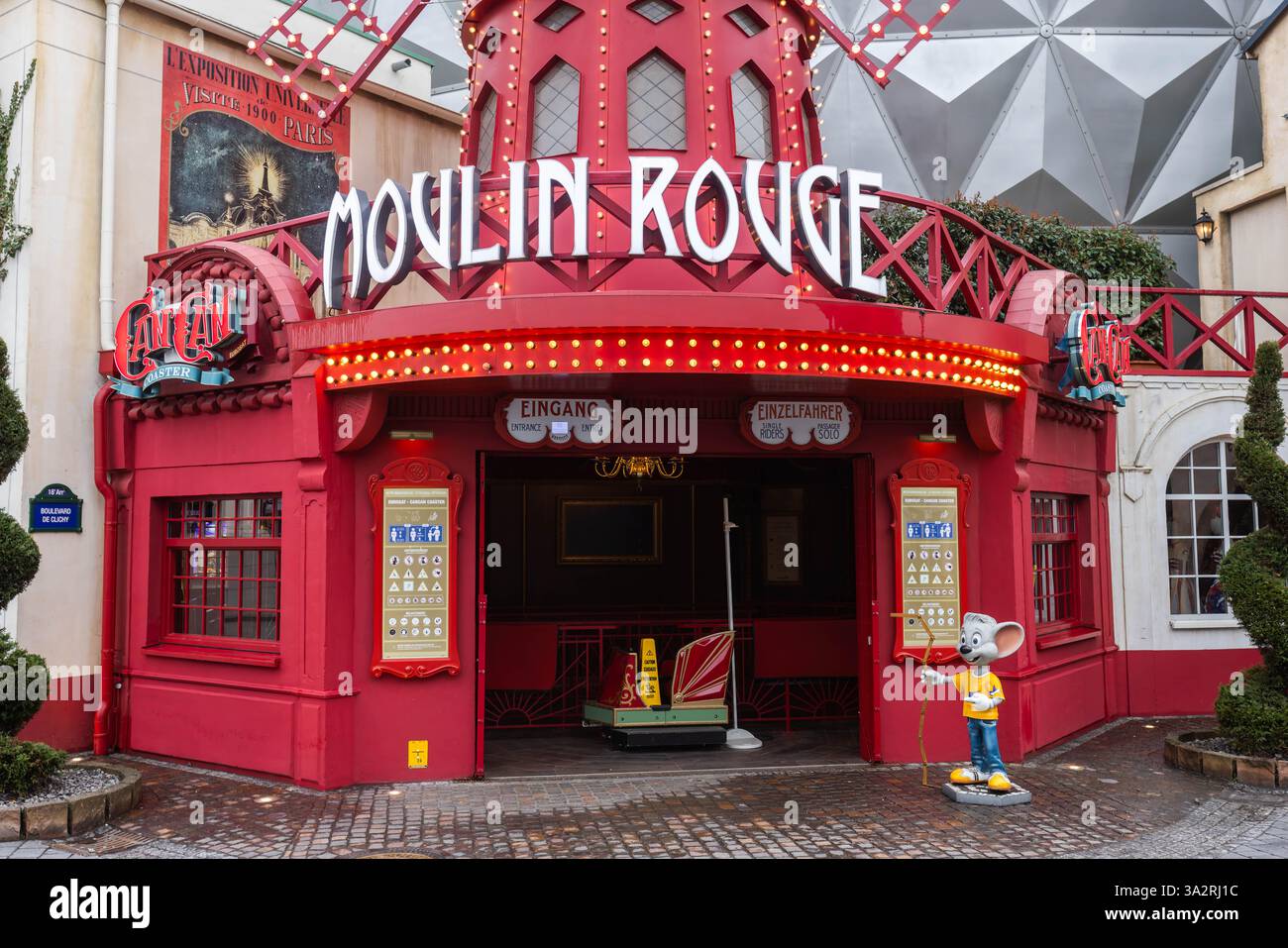 Rust, Germany. 13th Mar, 2025. The entrance to the Moulin Rouge CanCan ...