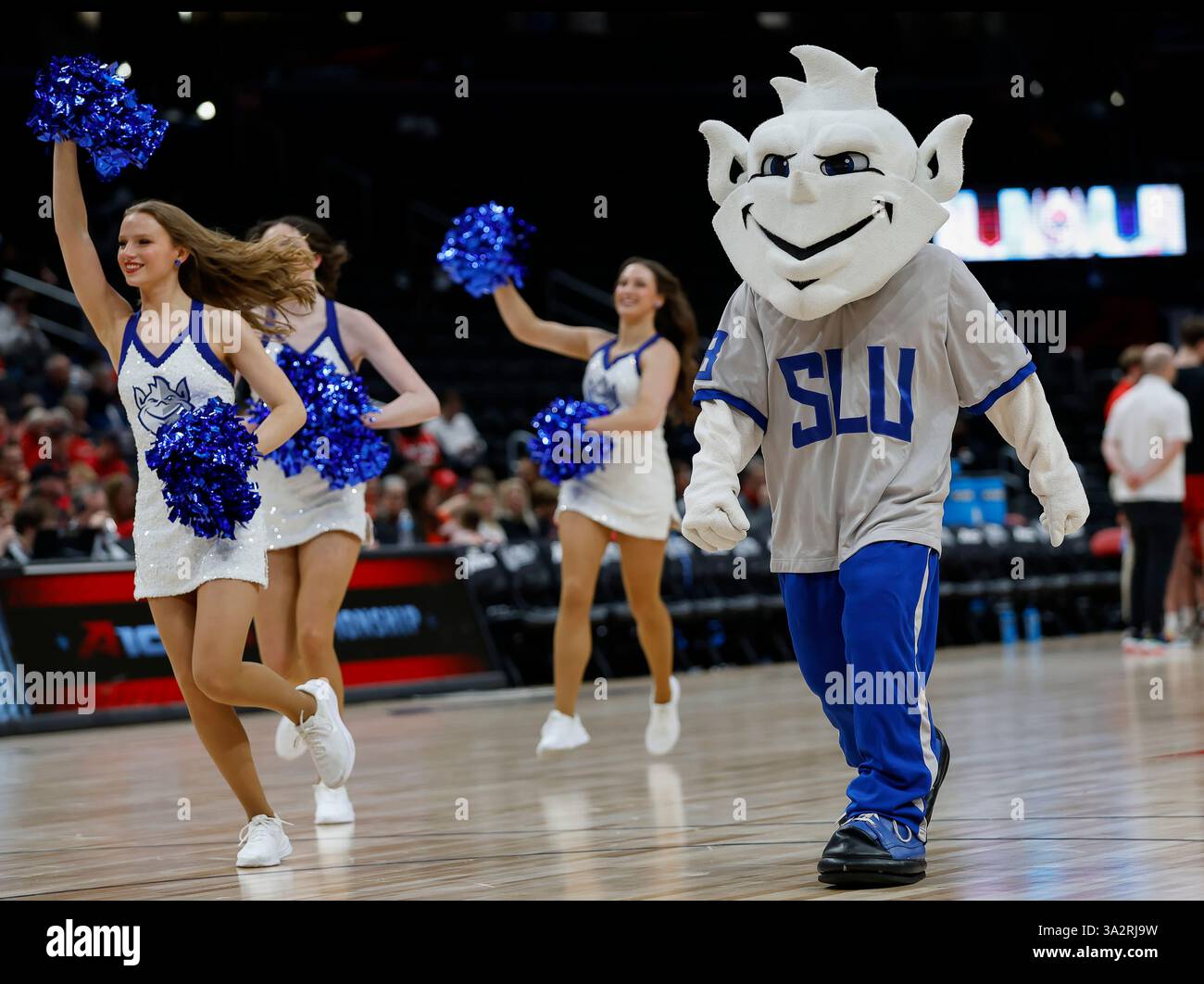 March 13, 2025: Saint Louis Billiken mascot goes out on the floor to ...
