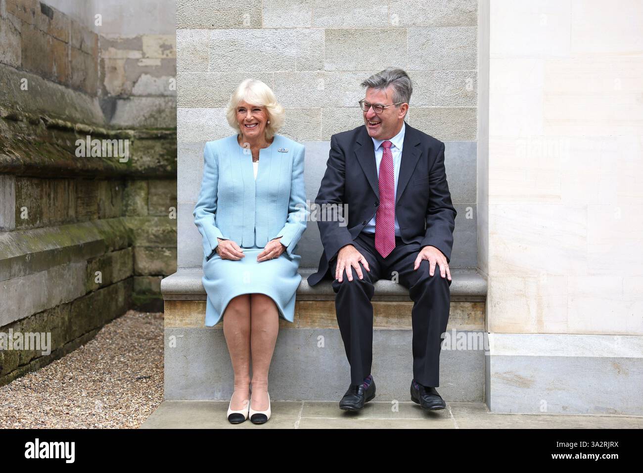 Queen Camilla with architect, Ptolemy Hugo Dean during a visit to the ...