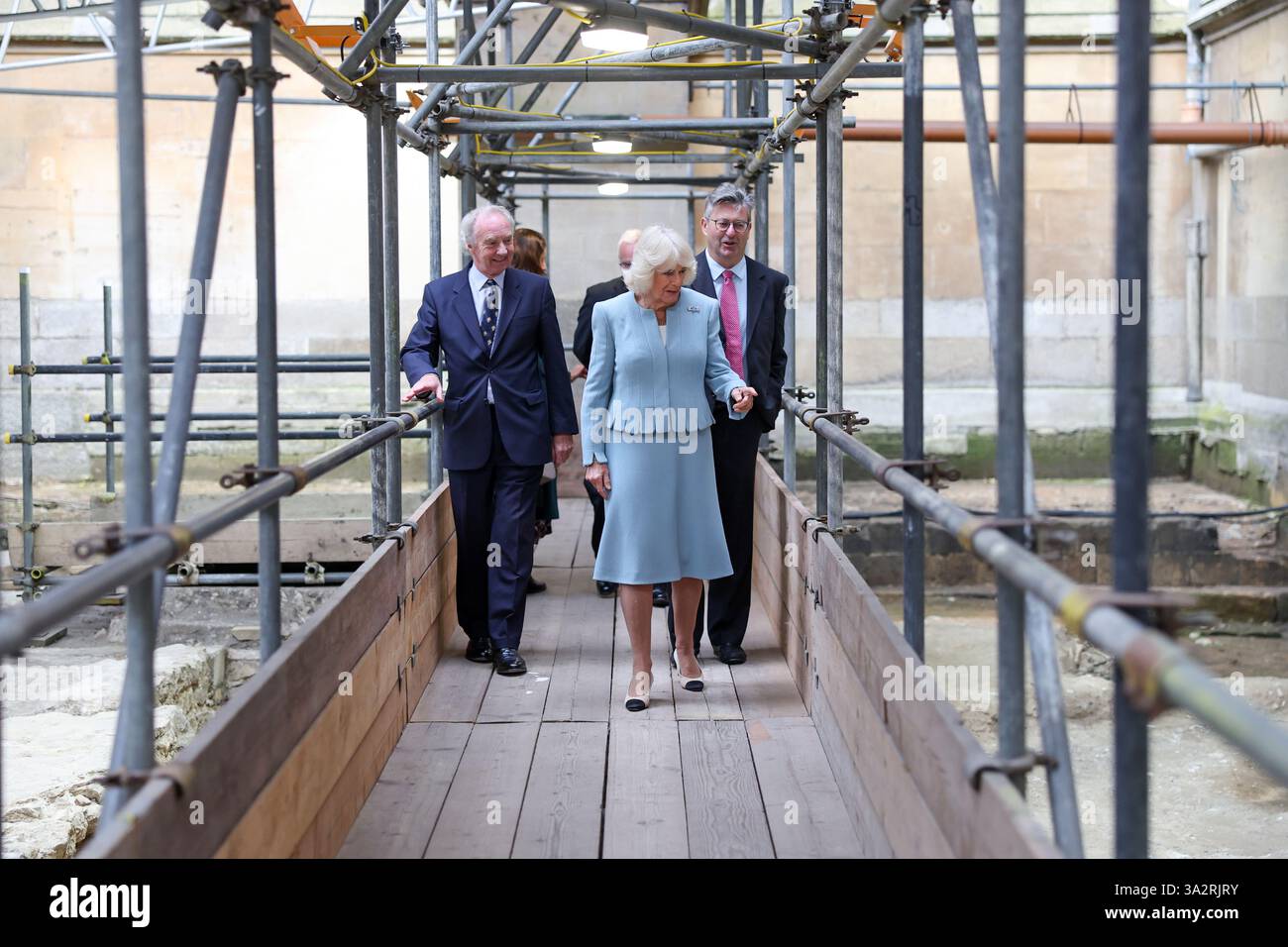 Queen Camilla with architect, Ptolemy Hugo Dean (right) during a visit ...