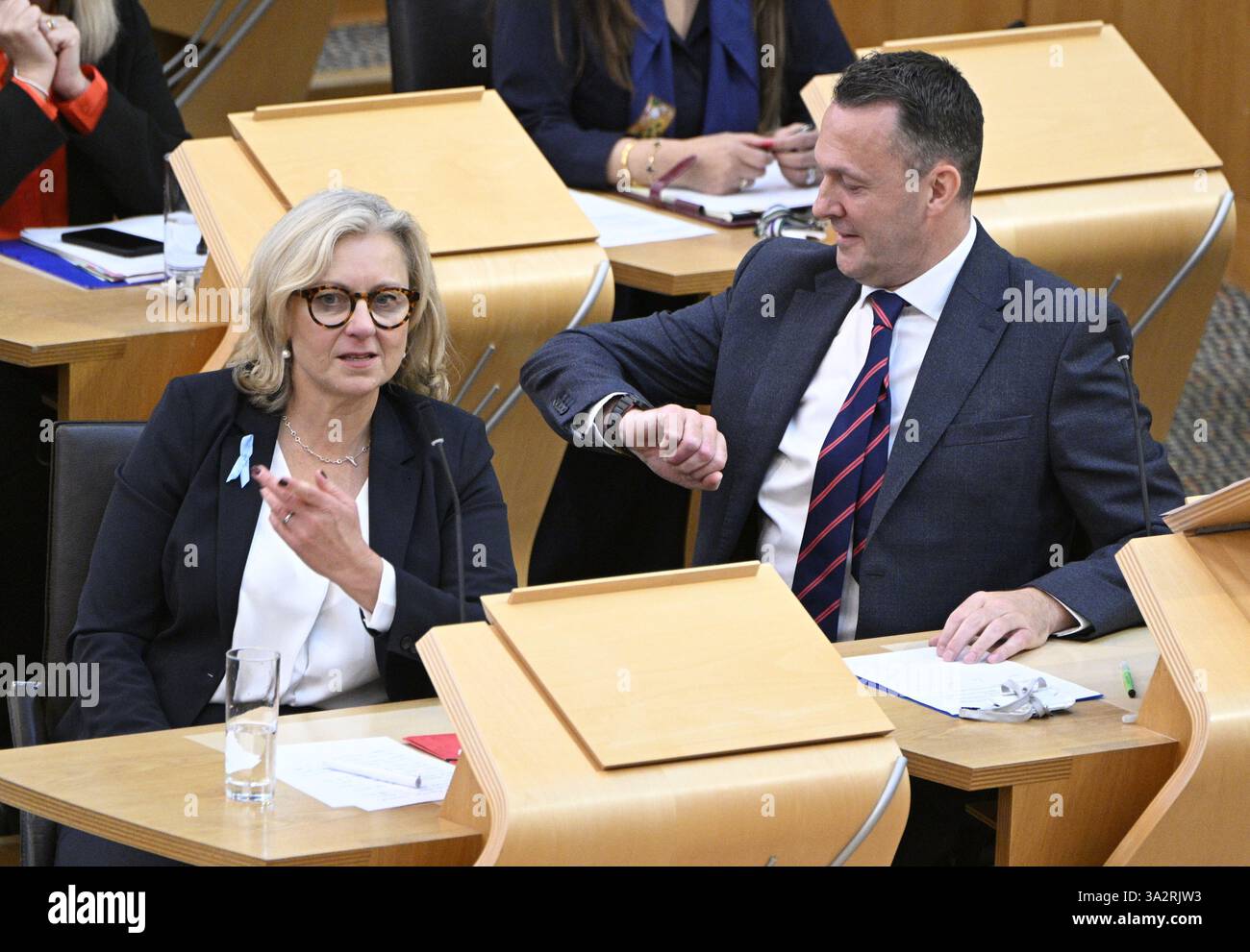 Russell Findlay alongside Scottish Tory Deputy Leader Rachael Hamilton ...