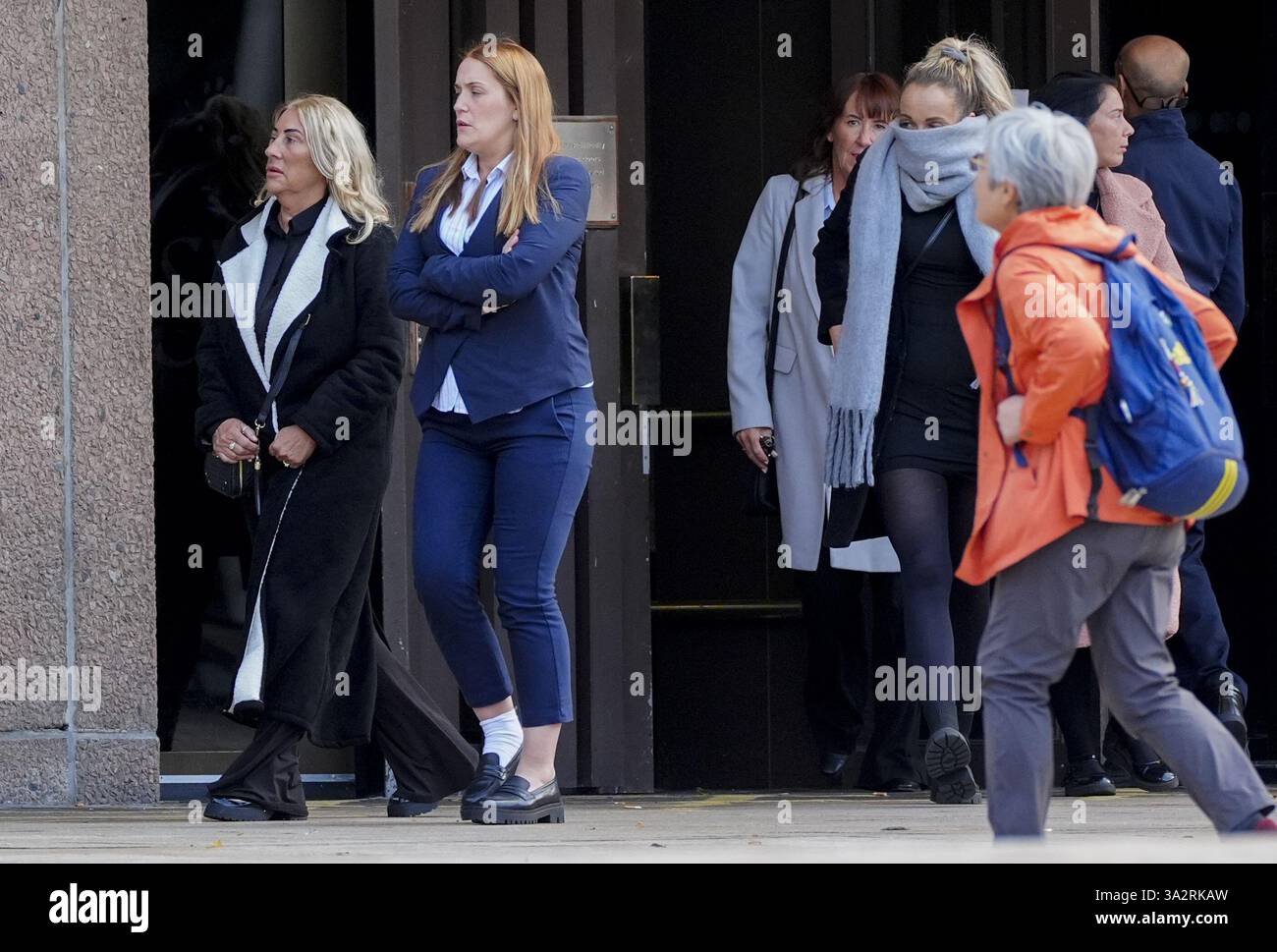 Roxanne Matthews (second left) and Danielle Dowdall (blue scarf ...