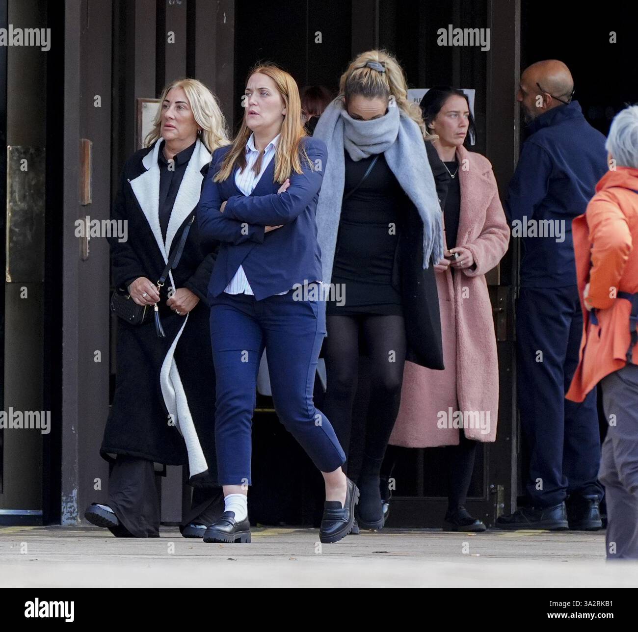 Roxanne Matthews (second left) and Danielle Dowdall (blue scarf ...
