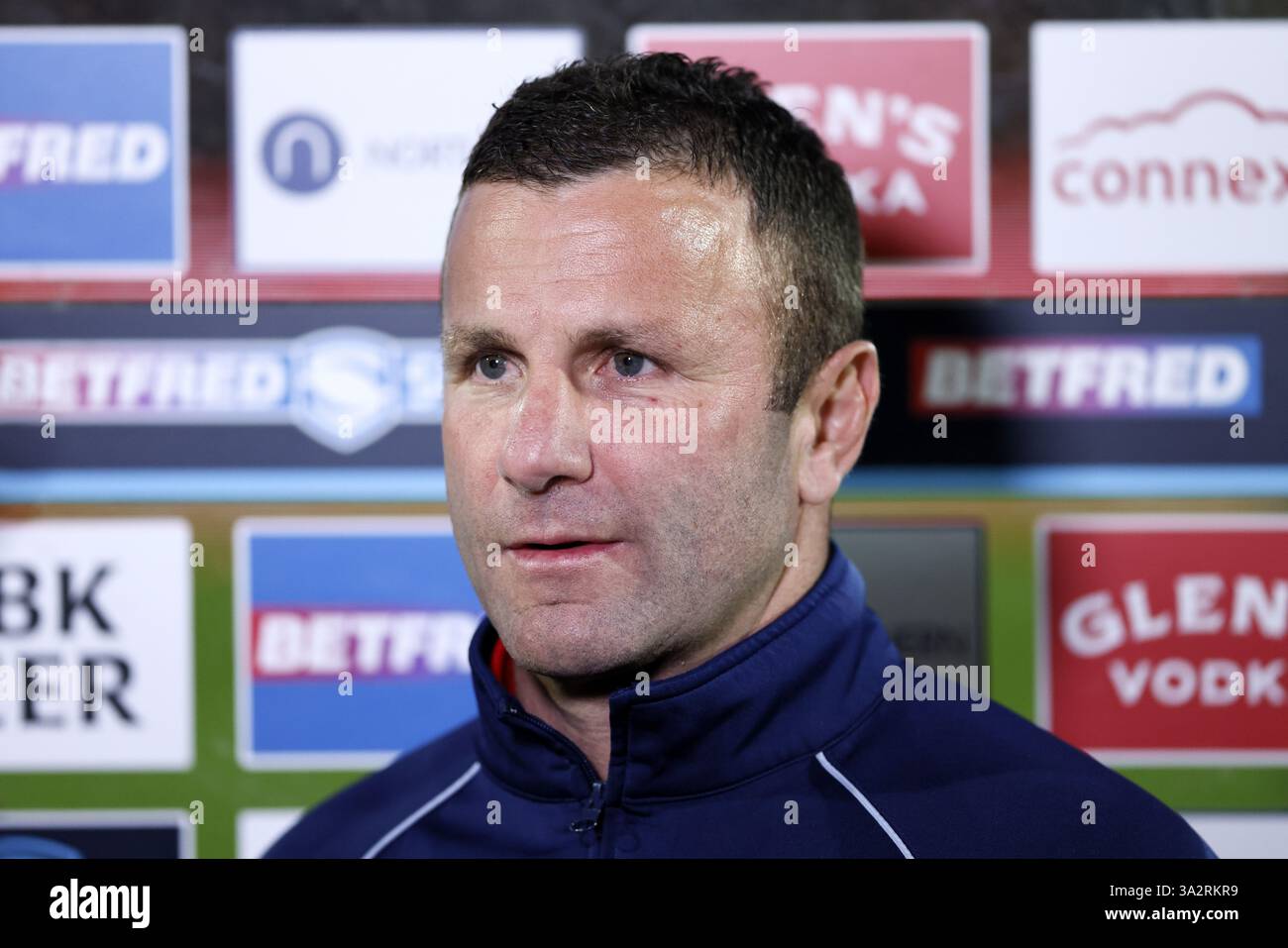 Hull KR head coach Willie Peters speaking to the media ahead of the ...