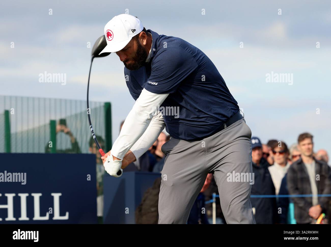 Jon Rahm teeing off on the seventeenth during day three of the Alfred ...