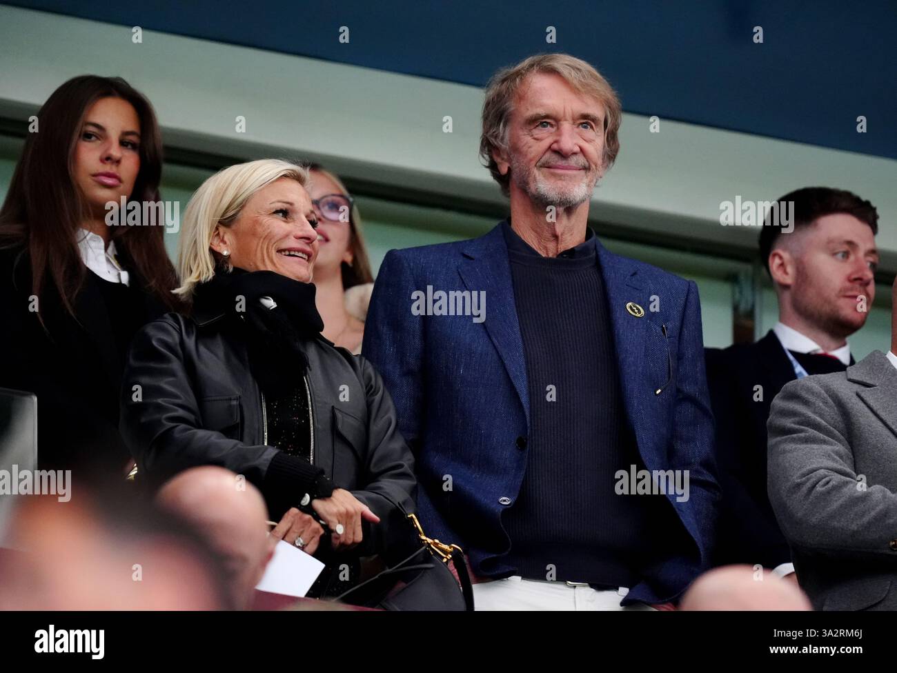 Sir Jim Ratcliffe, Ineos CEO and minority shareholder at Manchester United, alongside his wife ...
