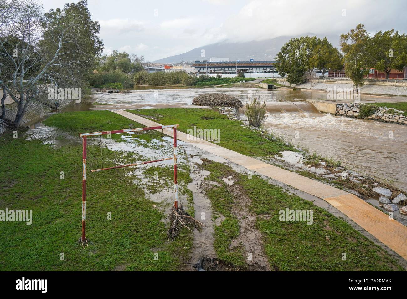 Spain weather, High water levels at Fuengirola river after the storm ...