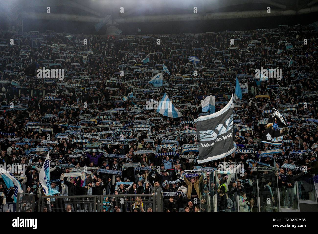 Rome, Italy. 13th Mar, 2025. SS Lazio ultras curva nord during Lazio vs ...