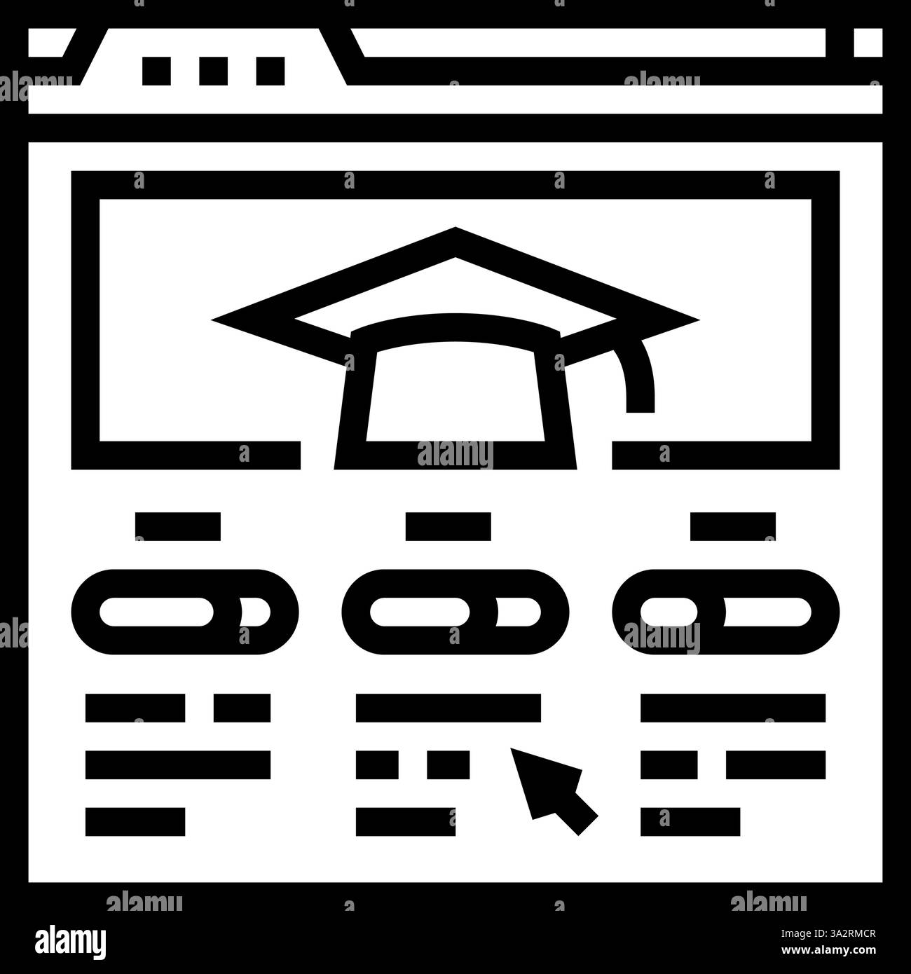 course progress bar education platform line icon vector illustration ...