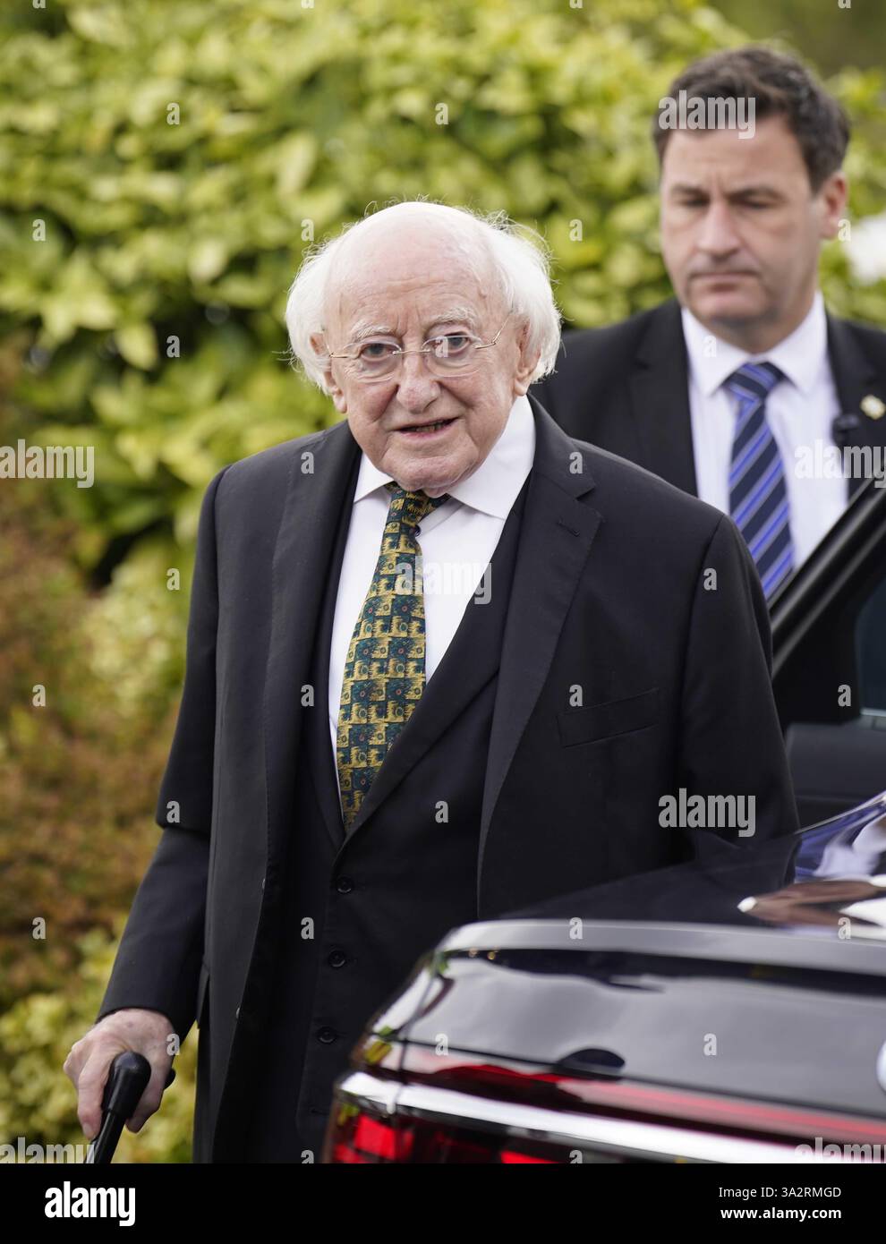 President of Ireland Michael D Higgins arrives for the funeral of ...