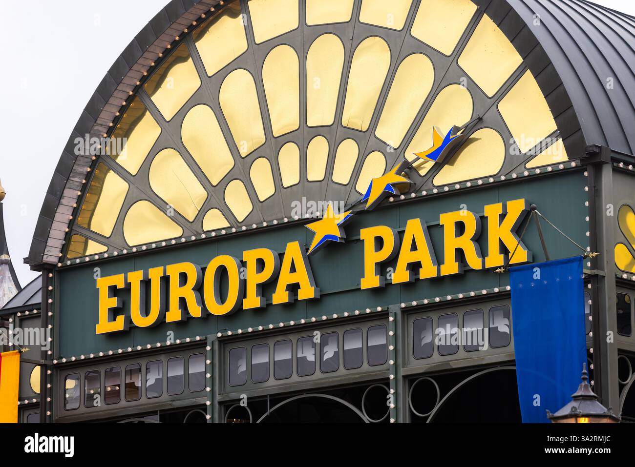 Rust, Germany. 13th Mar, 2025. The Europa Park logo can be seen at the ...
