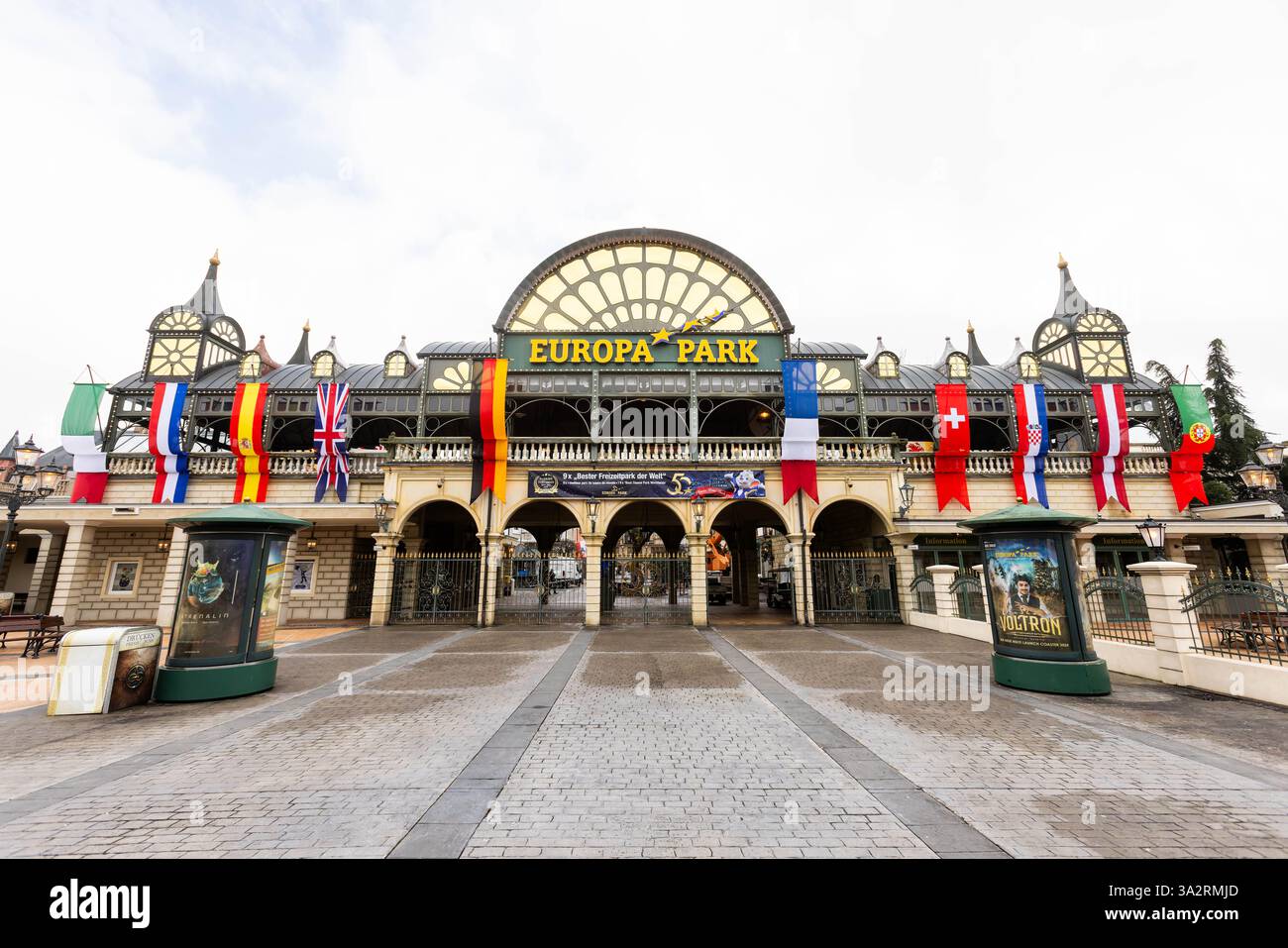 Rust, Germany. 13th Mar, 2025. The Europa Park logo can be seen at the ...