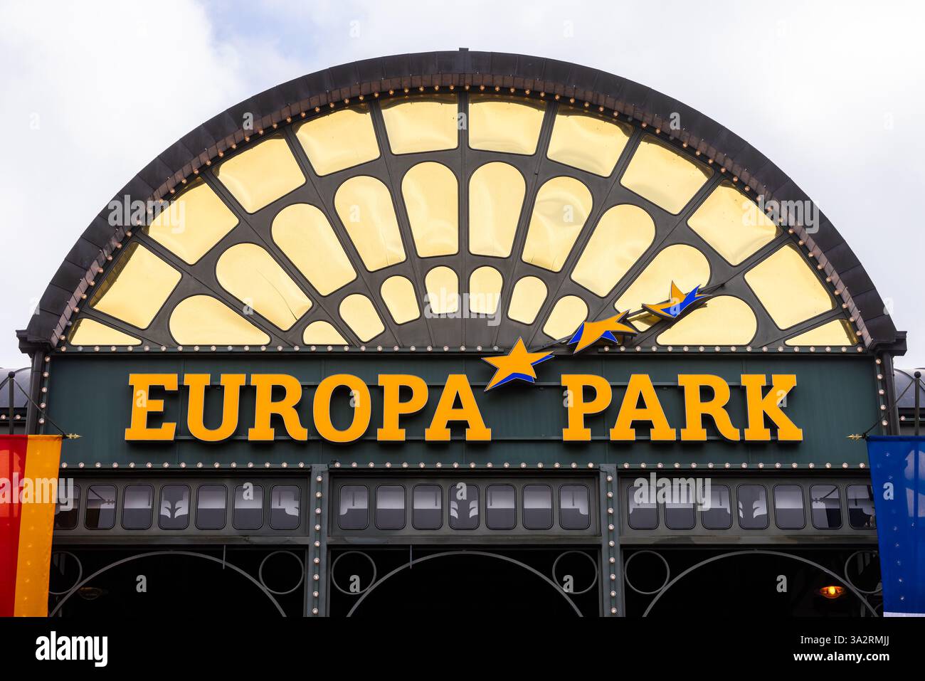 Rust, Germany. 13th Mar, 2025. The Europa Park logo can be seen at the ...