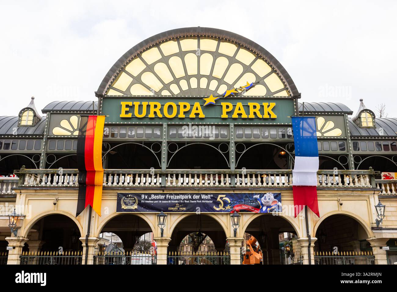Rust, Germany. 13th Mar, 2025. The Europa Park logo can be seen at the ...