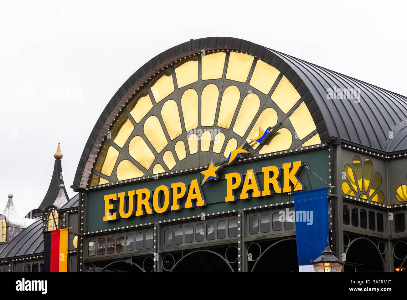 Rust, Germany. 13th Mar, 2025. The Europa Park logo can be seen at the ...
