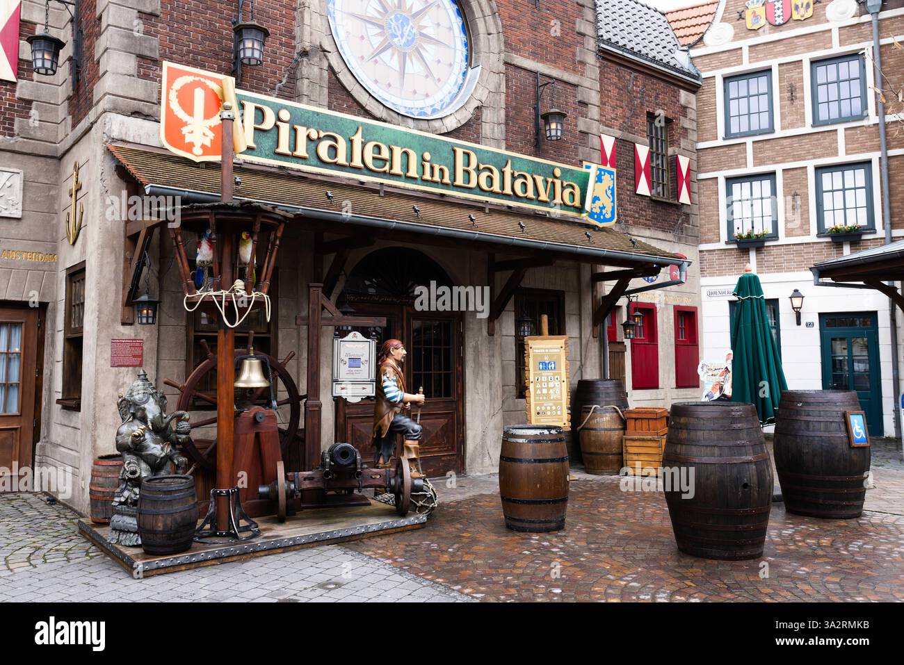 Rust, Germany. 13th Mar, 2025. The entrance to the Pirates of Batavia ...