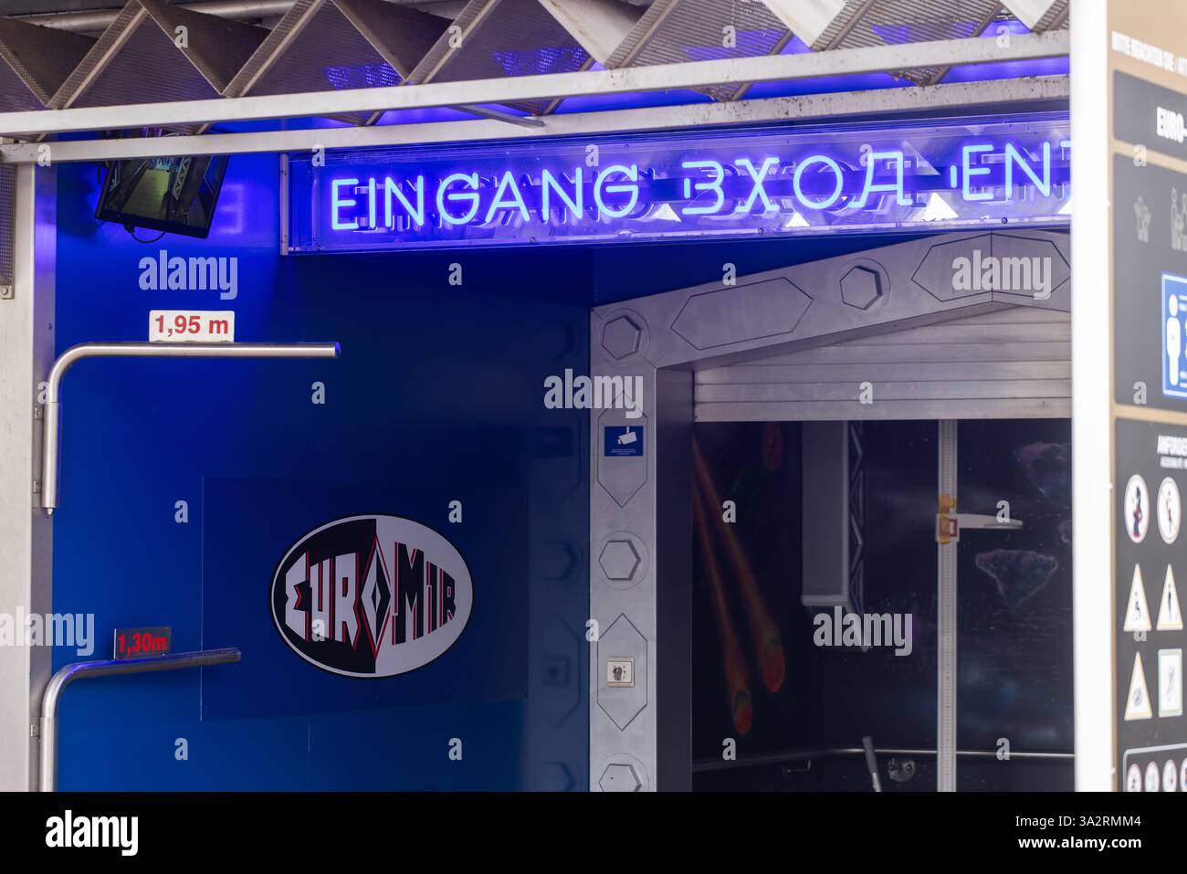 Rust, Germany. 13th Mar, 2025. The entrance to the EuroMir roller ...