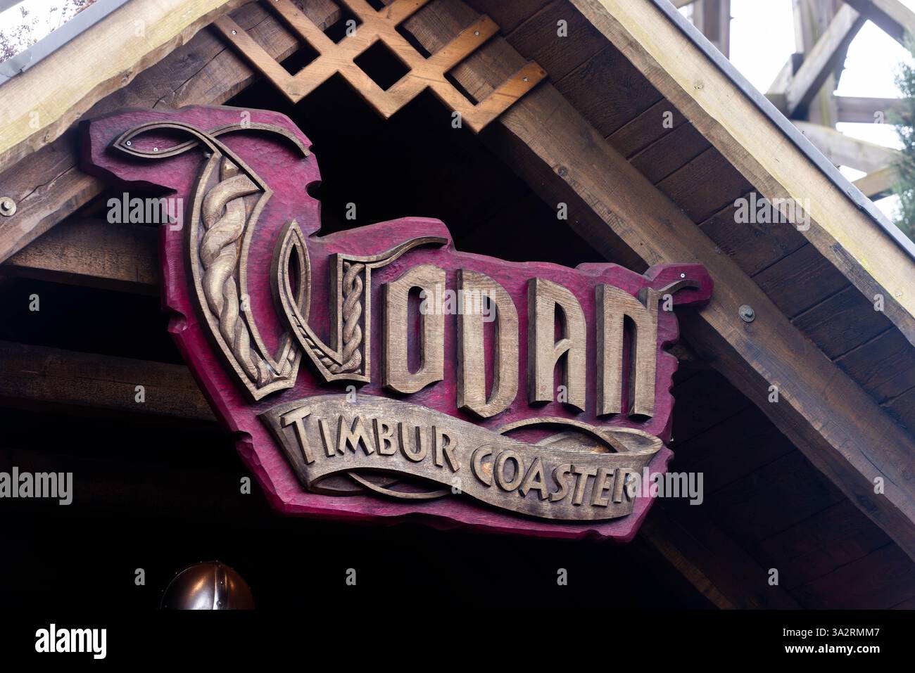 13 March 2025, Baden-Württemberg, Rust: The logo of the Wodan Timbur ...