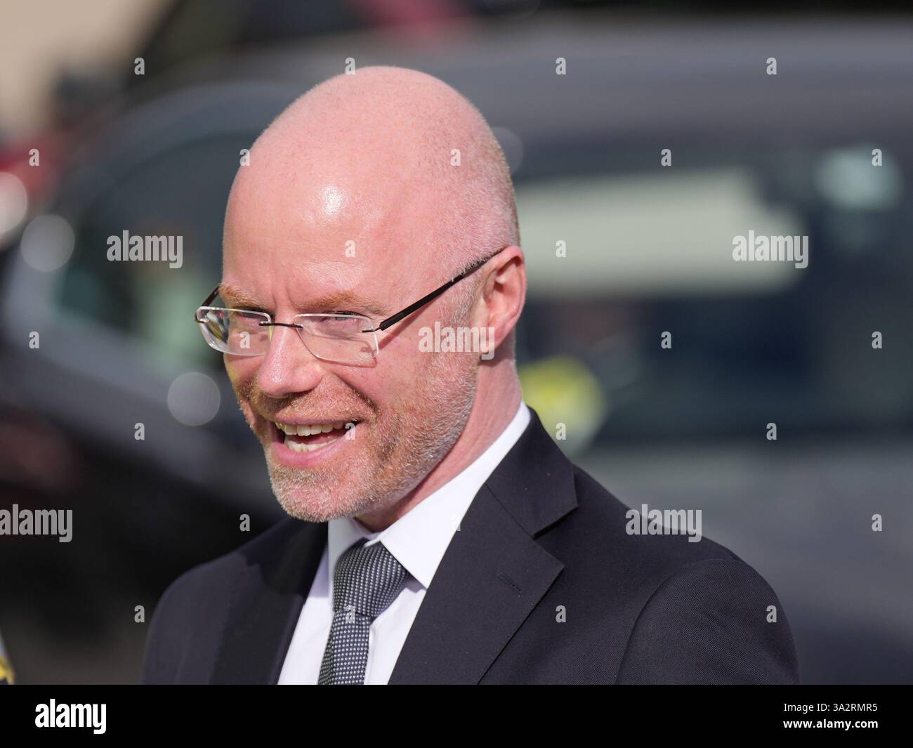 Minister for Health, Stephen Donnelly leaving after the funeral of ...