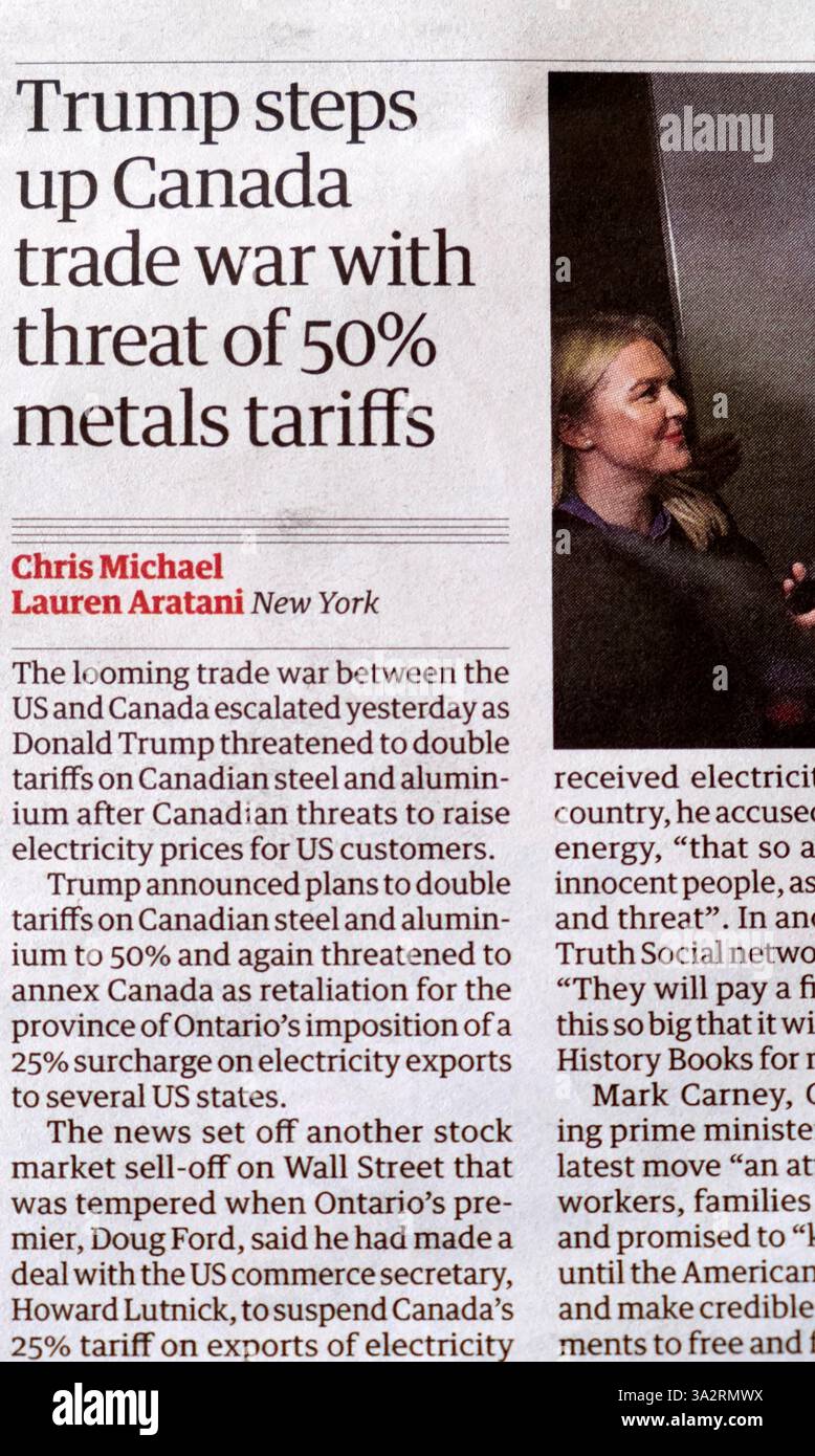 Donald 'Trump steps up Canada trade war with threat of 50% metals ...